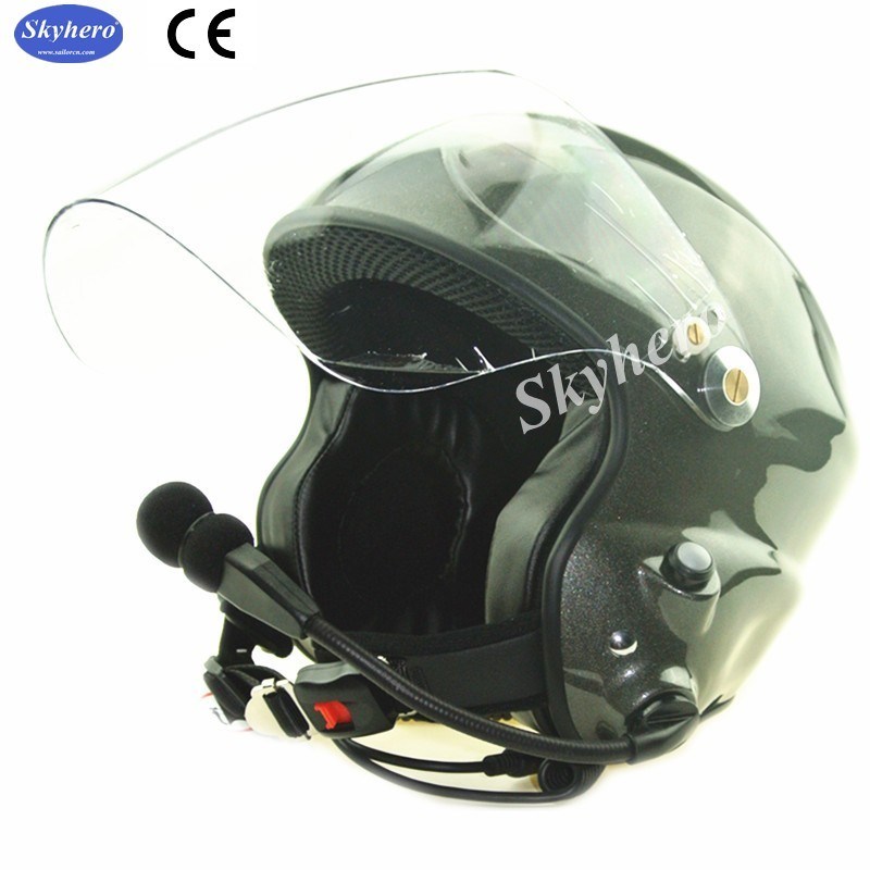 Noise cancel Paramotor helmet Blue with headset blue Open face PPG ...